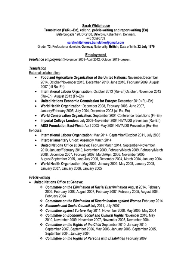 CV_SarahWhitehouse_January2015 | PDF