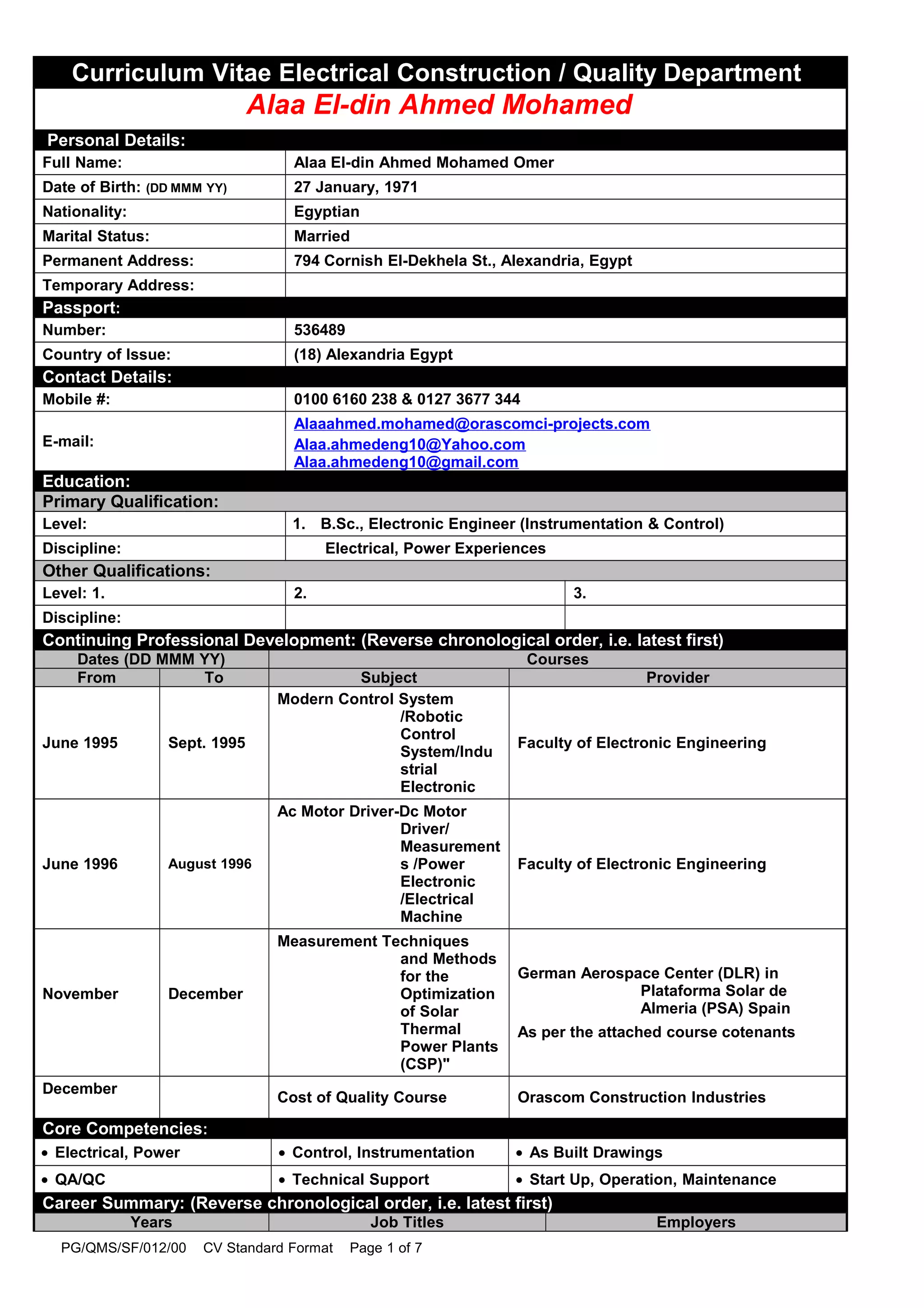 Alaa QA-QC last Applicant CV-2 | PDF