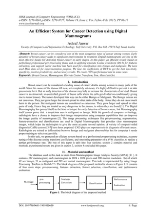 An Efficient System for Cancer Detection using Digital Mammograms | PDF