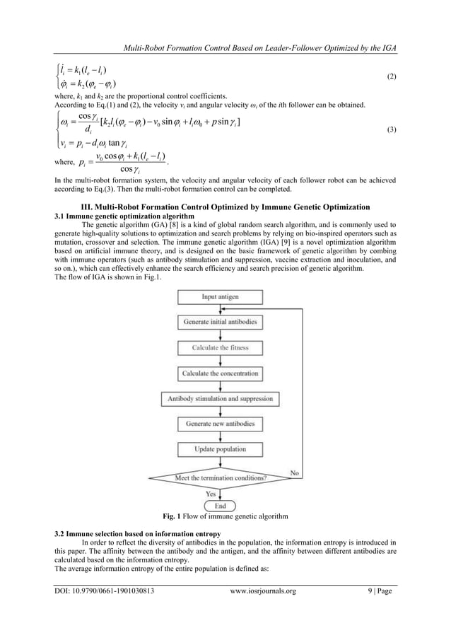 Multi-Robot Formation Control Based on Leader-Follower Optimized by the ...