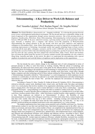 Telecommuting – A Key Driver to Work-Life Balance and Productivity ...