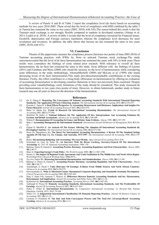 Measuring the Degree of International Harmonisation inSelected Accounting Practice: the Case of ...
