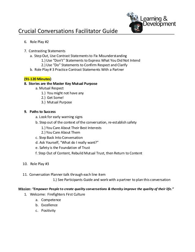 Crucial conversations summary chart - sellerserg