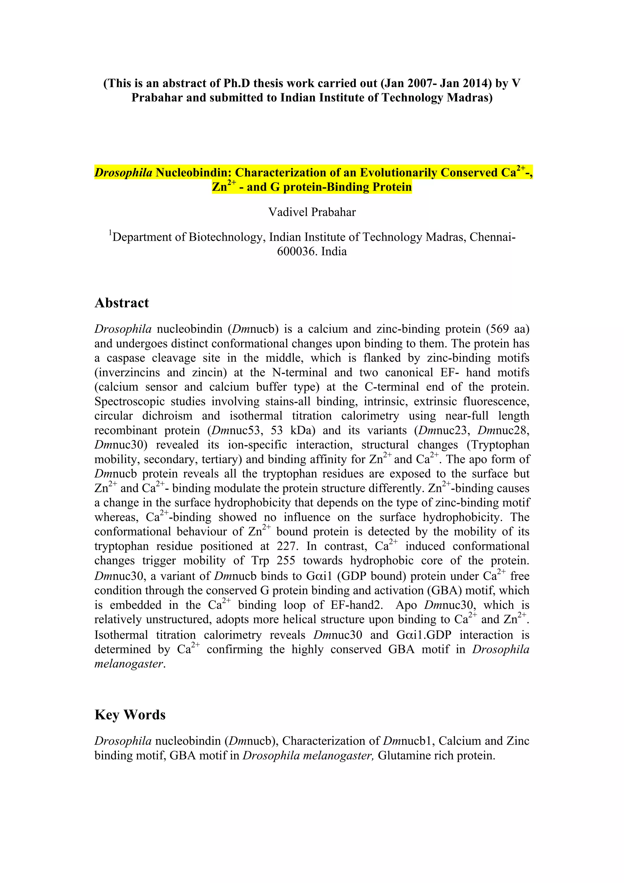 Ph.D thesis Abstract | PDF