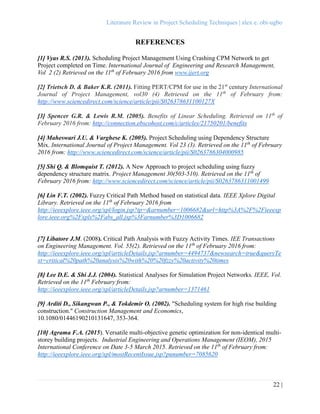 Literature Review in Project Scheduling Techniques | PDF