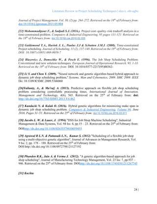 Literature Review in Project Scheduling Techniques | PDF