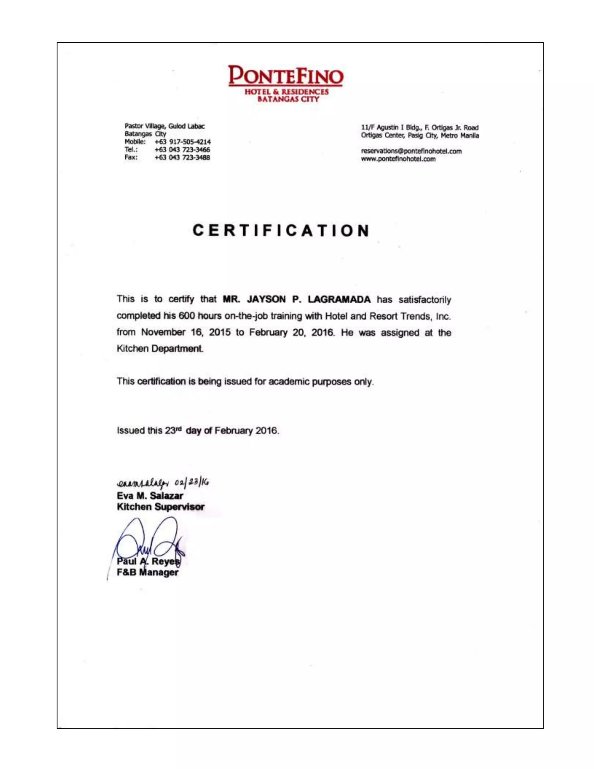 JAYSON P. LAGRAMADA- RESUME | DOCX