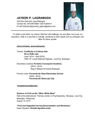 JAYSON P. LAGRAMADA- RESUME | DOCX