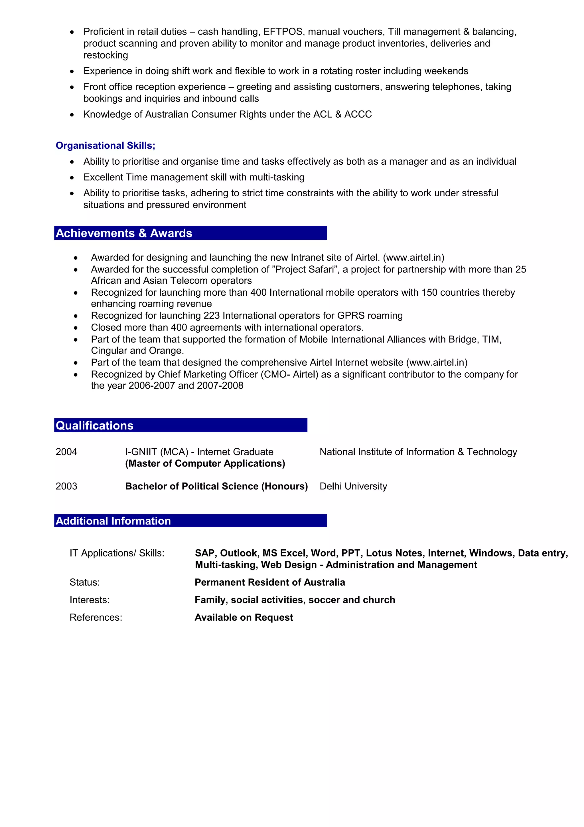 PJ Philip - Resume | PDF | Telecommunications Industry | Industries