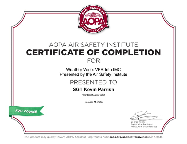 AOPA Weather Wise VFR into IMC | PDF