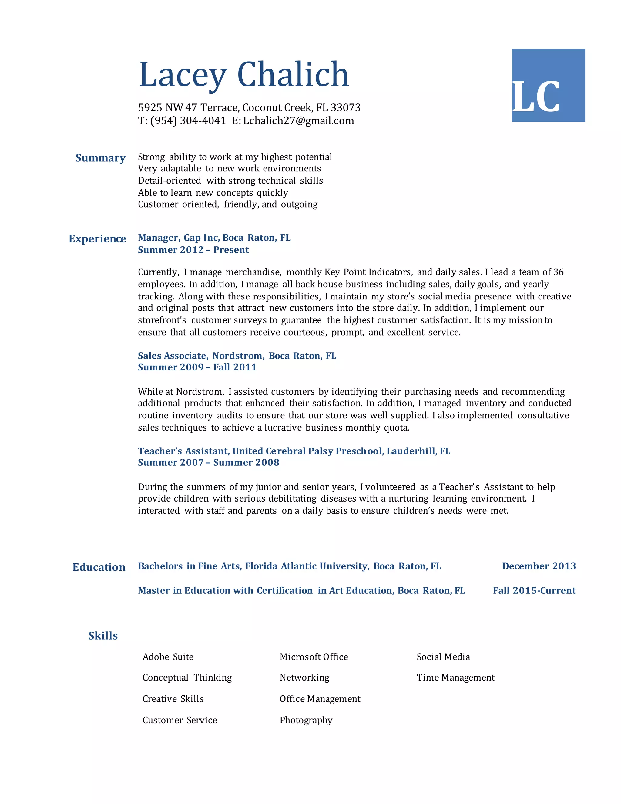 Lacey Chalich Resume Final | DOCX