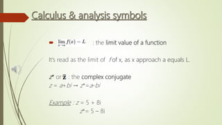 Maths Symbols | PPTX