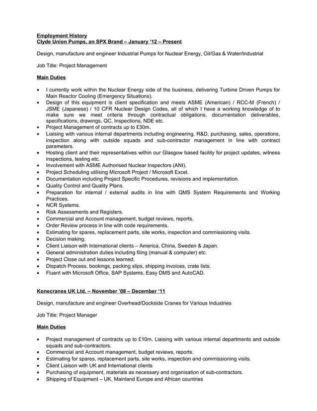 CV Stuart Hutchison | DOC | Civil Engineering Industry | Industries