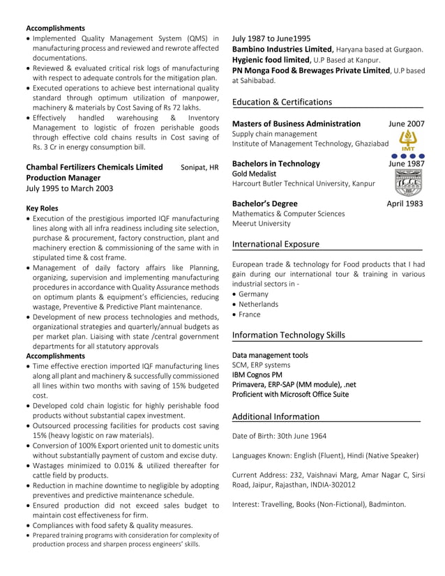 CV Subhash Sharma | PDF