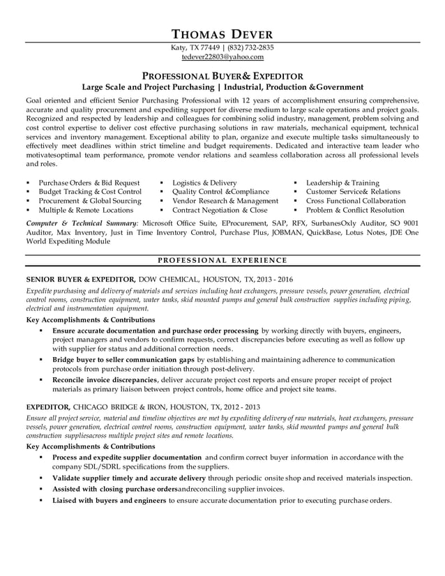 Career1thomasdever_resume_2016 Rev A | PDF