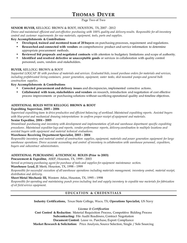 Career1thomasdever_resume_2016 Rev A | PDF