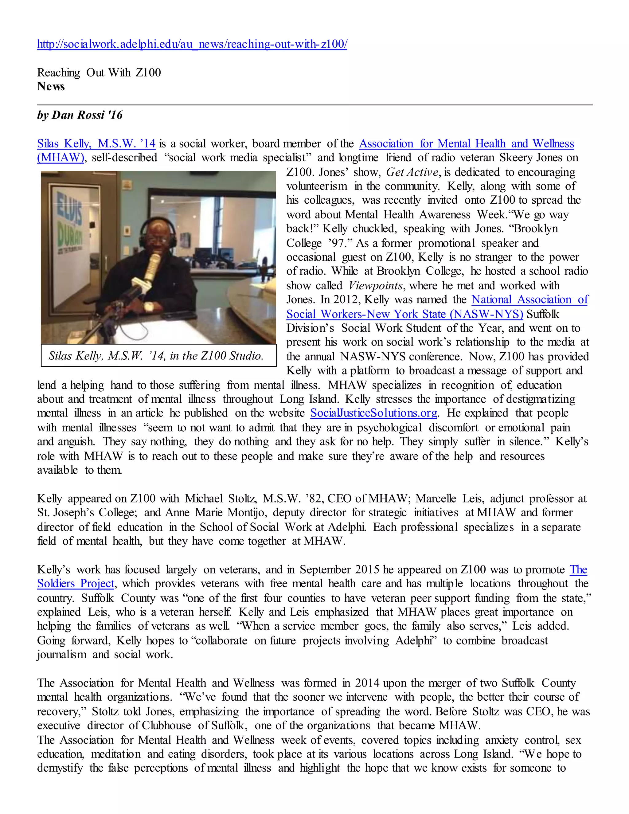 Reaching Out With Z100 | DOCX