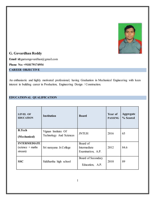govardhan reddy resume | DOCX