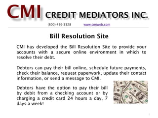CMI_Credit_Mediators_Inc | PPT
