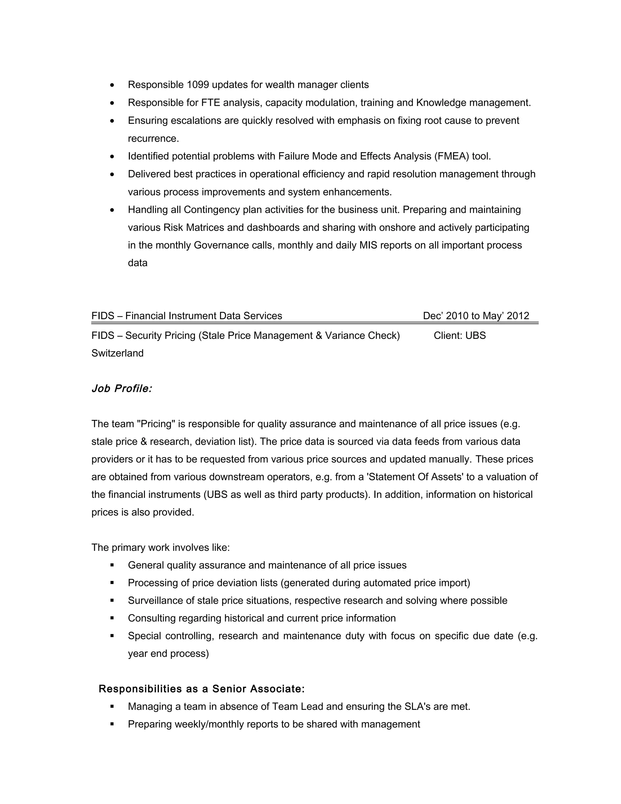 Resume-Manager | DOC | Hedge Funds | Personal Investing