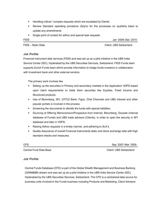 Resume-Manager | DOC | Hedge Funds | Personal Investing