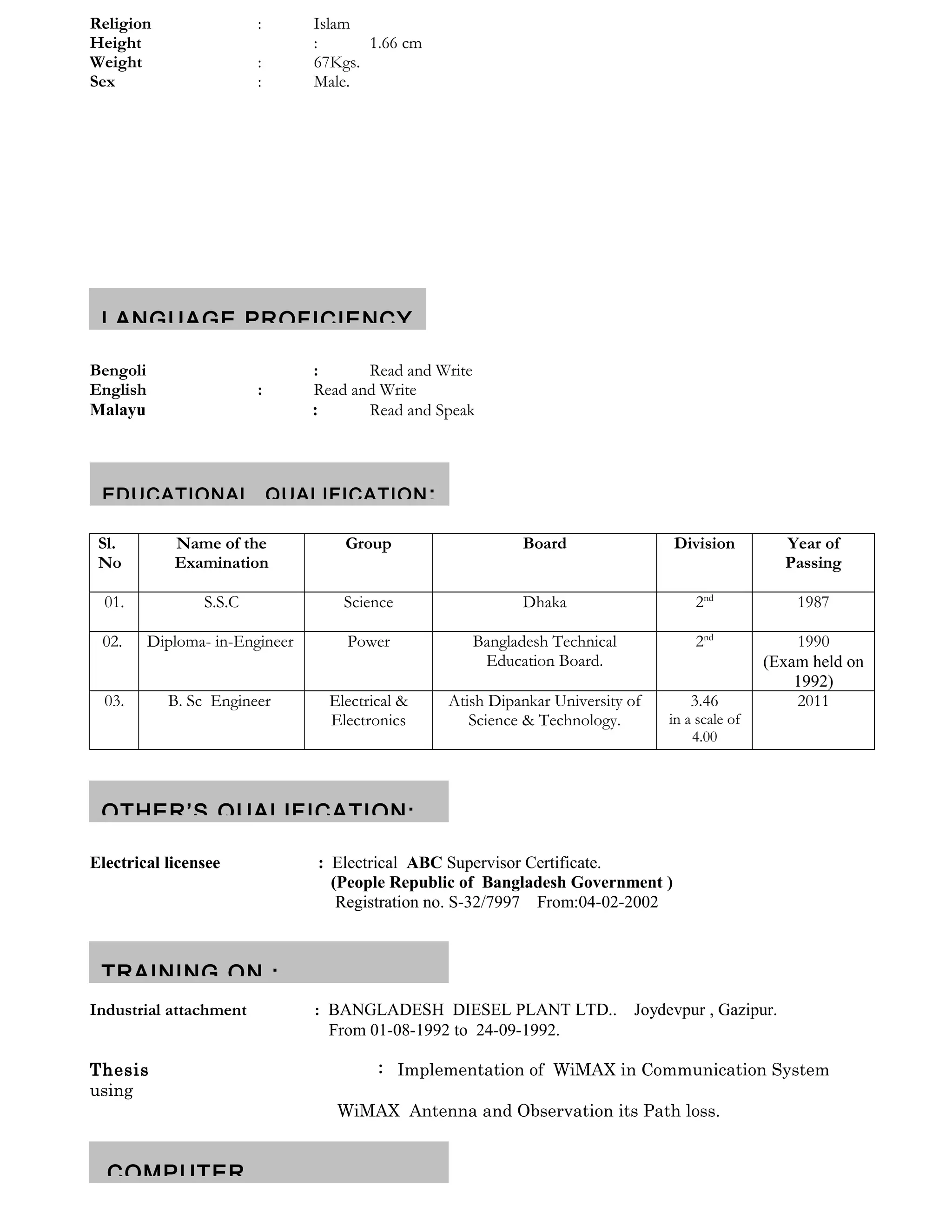 Md. Rafiqul Islam C.V | DOC