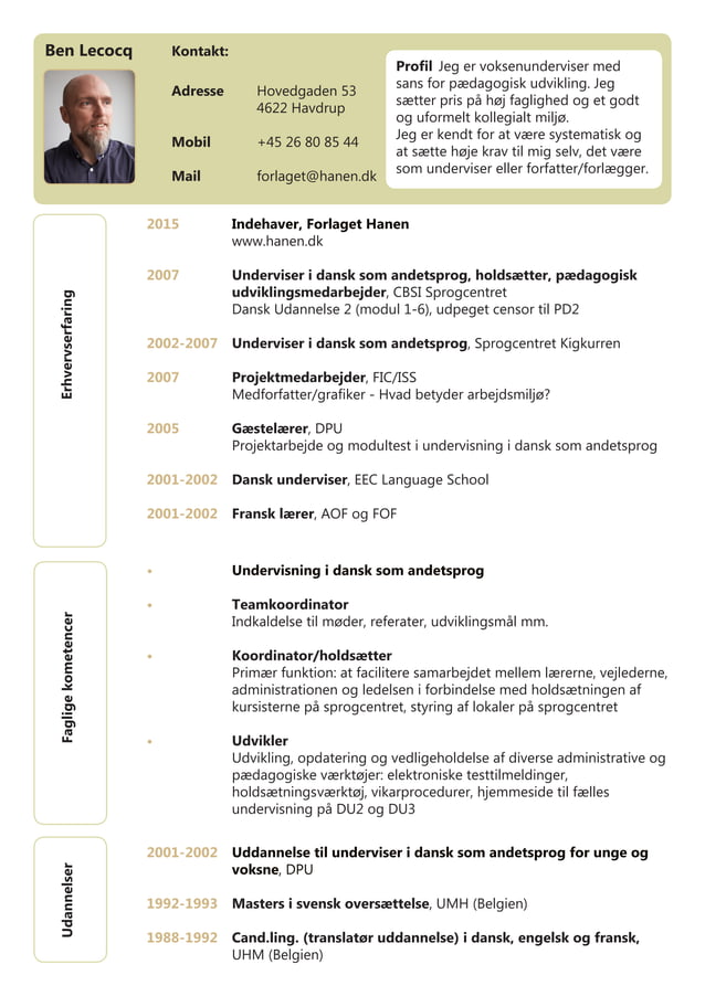 Ansøgning og cv2 | PDF