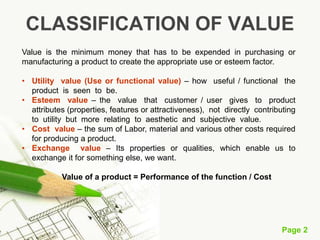 Value analysis | PPTX | Business Administration | Business