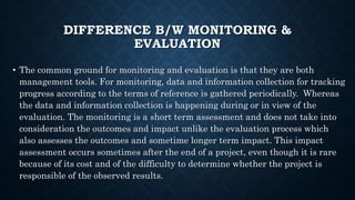 Monitoring & Evaluation | PPTX | Business and Finance