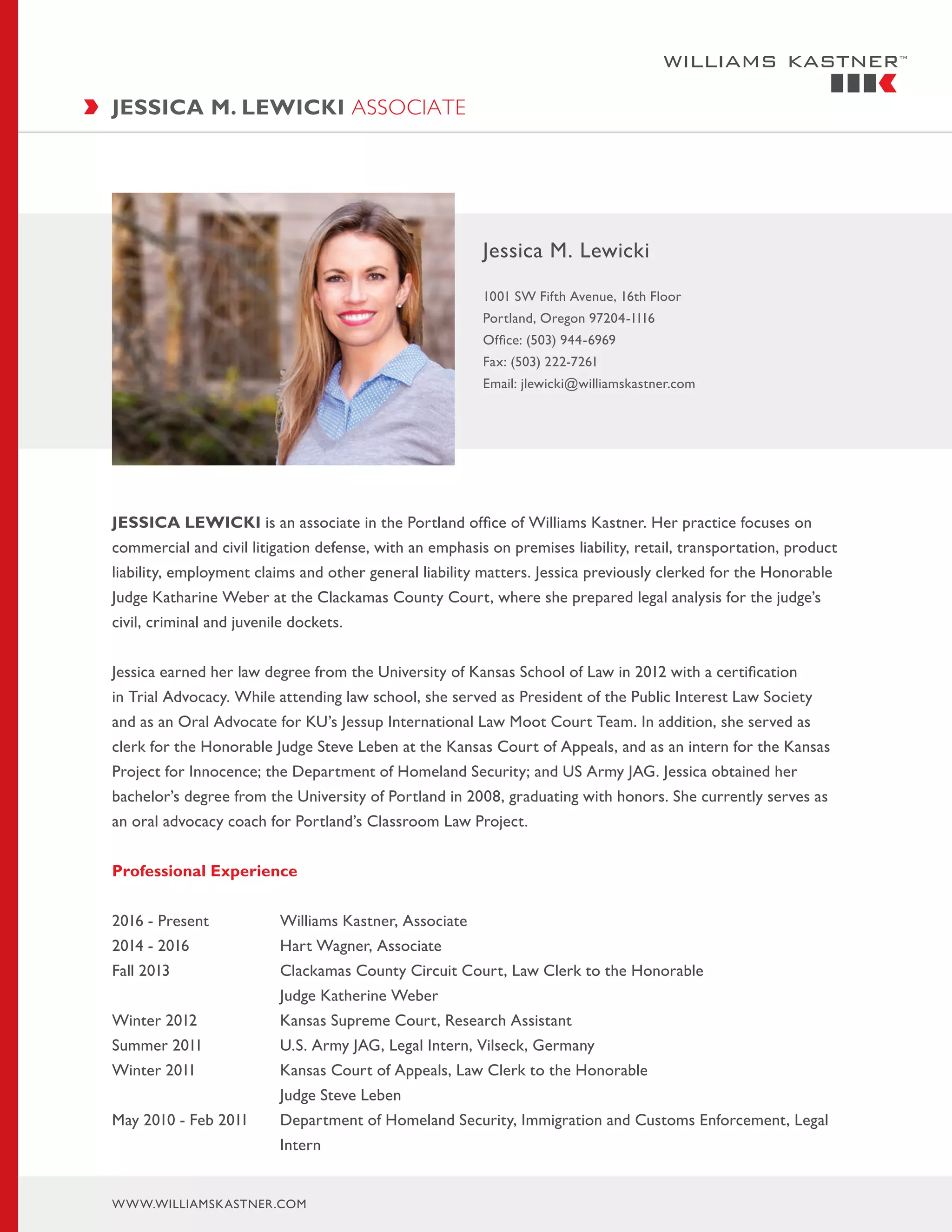 Jessica Lewicki | PDF | Legal Services Industry | Industries