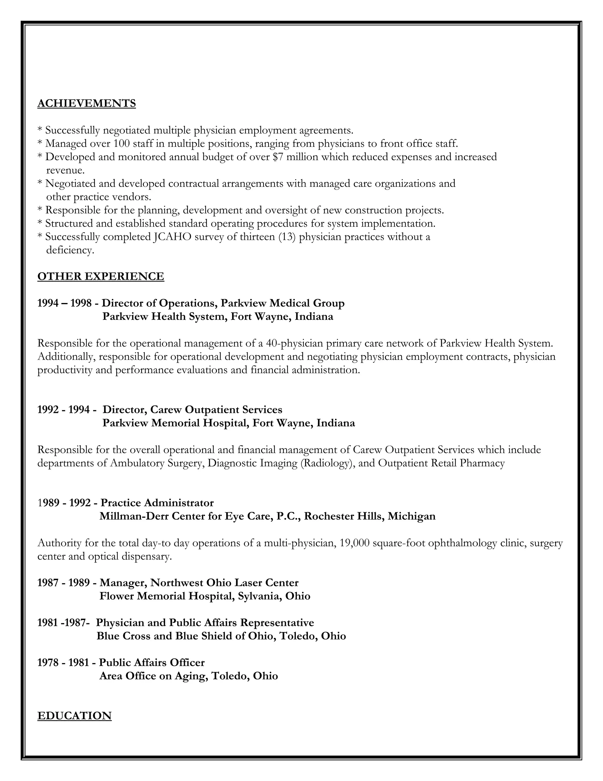 David P. Skaff CV | DOC