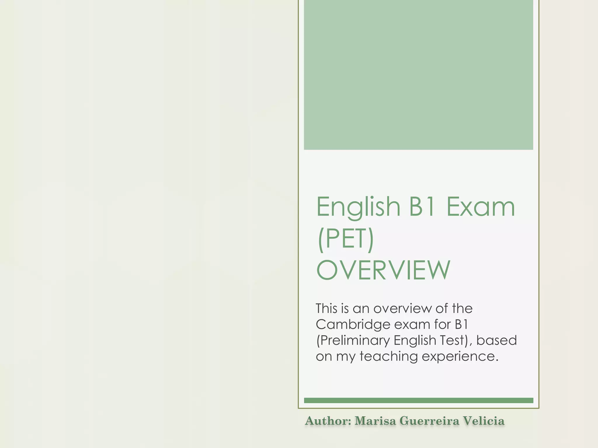 B1 English Exam Overview | PDF