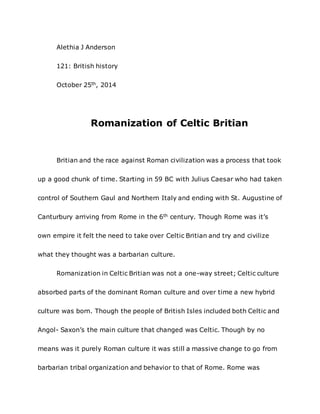 Romanization in british culture | PDF