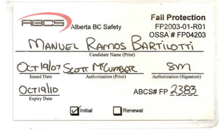 RBCS Alberta BC Safety | PDF