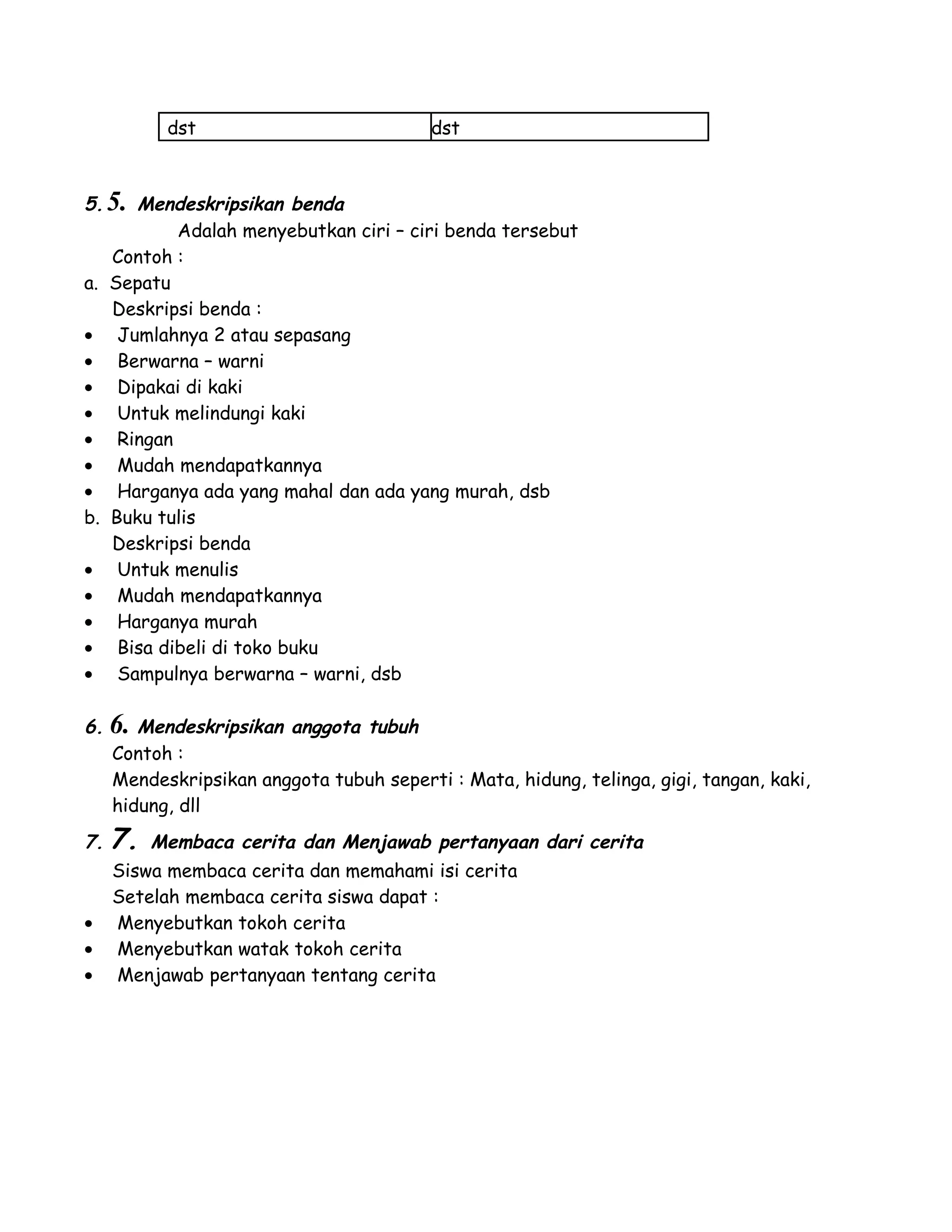 Materi bahasa indonesia kelas 1 semester 1 | DOC
