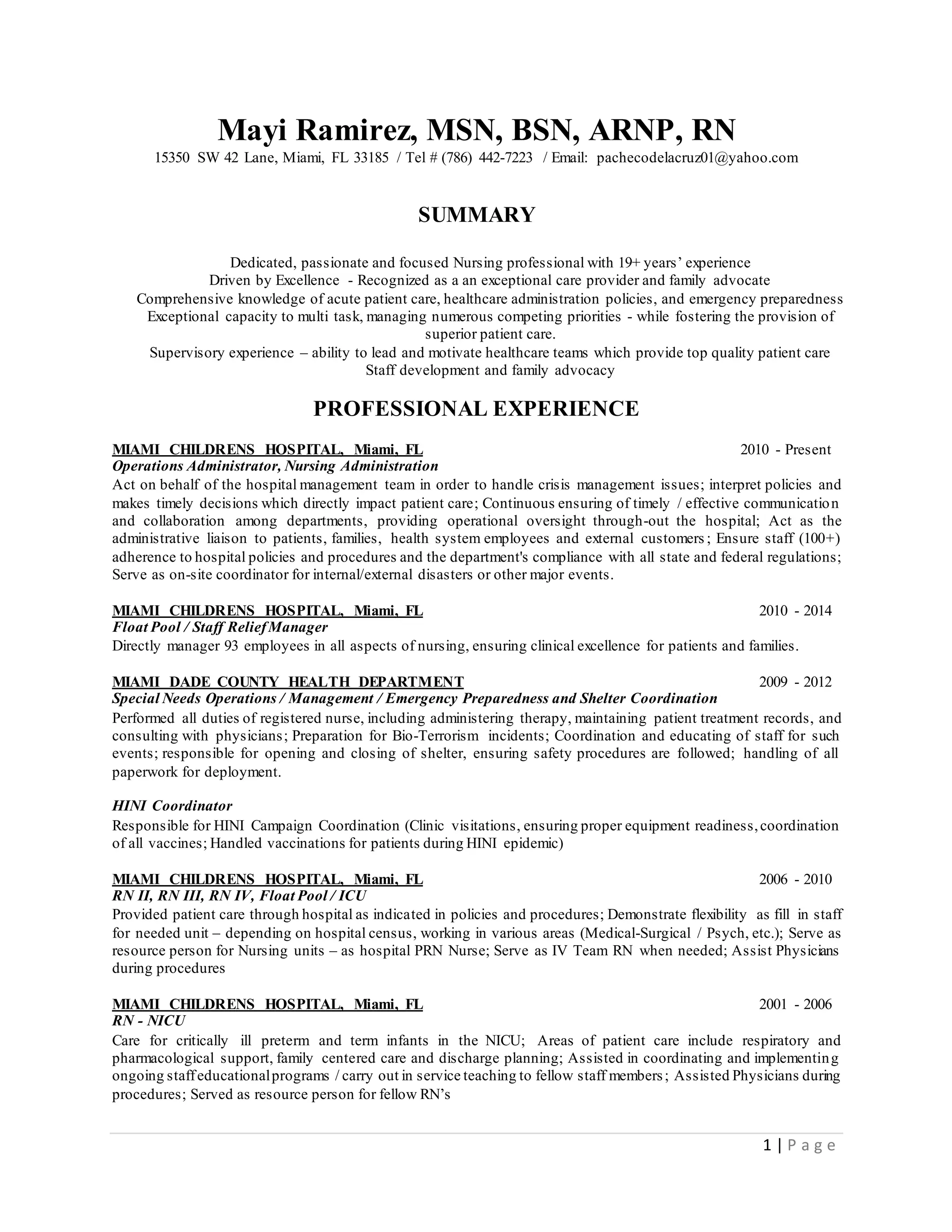 Mayi Ramirez - Resume (05.2015) | DOCX