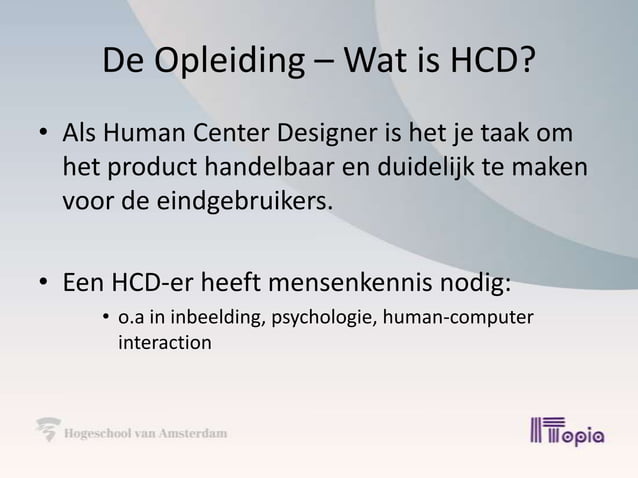Blok 1 - Presentatie HCD | PPT