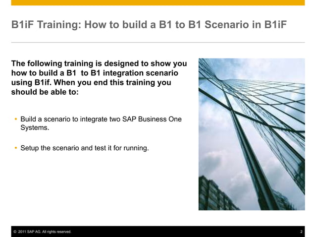 SAP B1 integration framework scenario creation | PPT