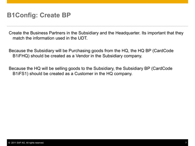 SAP B1 integration framework scenario creation | PPT