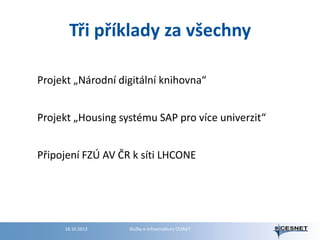 Komunikační infrastruktura - síť CESNET2 | PDF