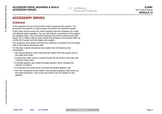 Comprehensive Training on Gas Turbine Engine Accessory Drives, Bearings ...