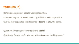 B1 Unit 1 Vocabulary | PPTX