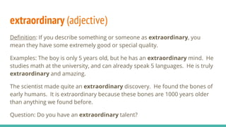 B1 online course vocabulary explanations - module 1 | PPTX