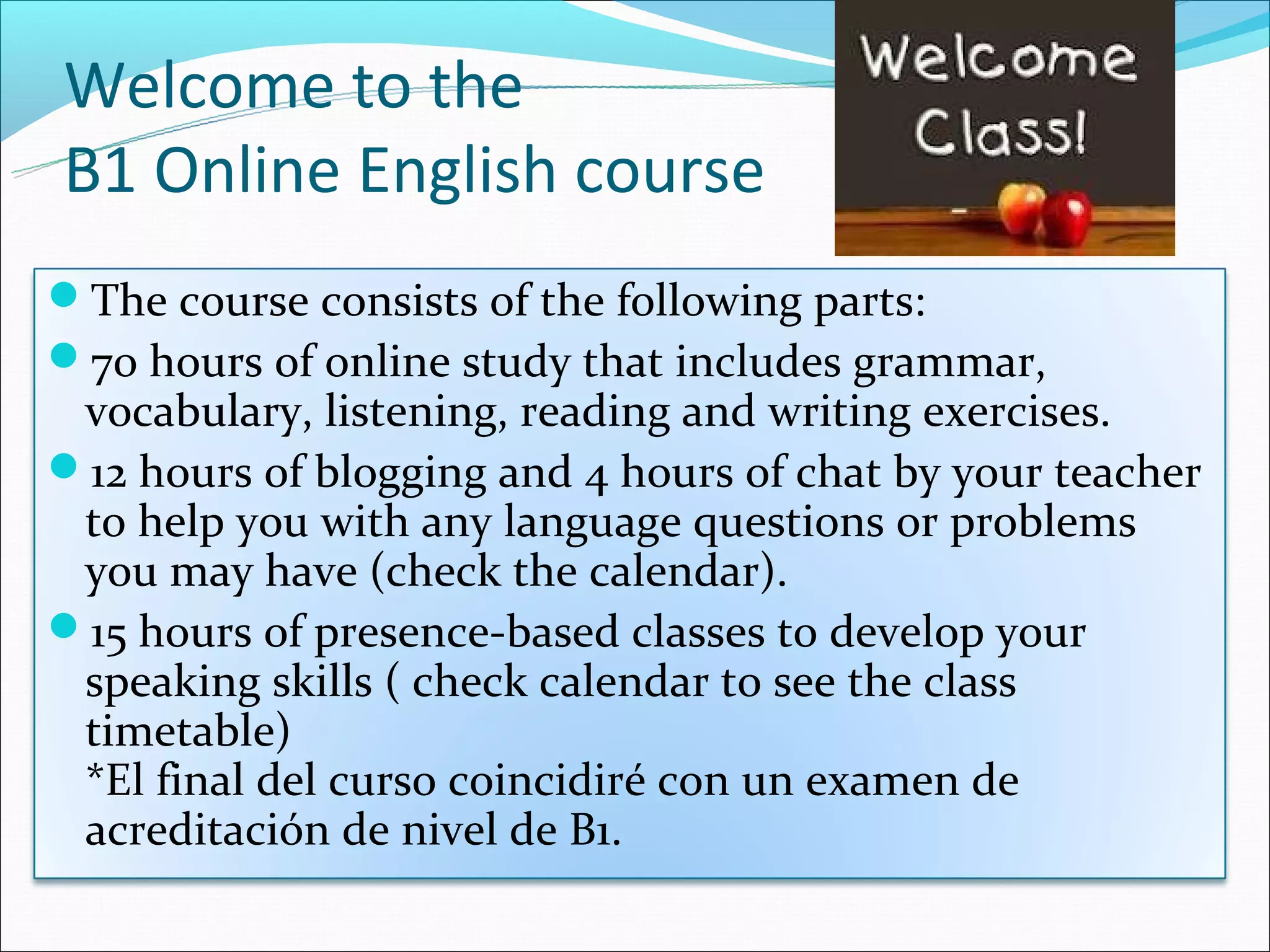 B1 online introduction | PPT