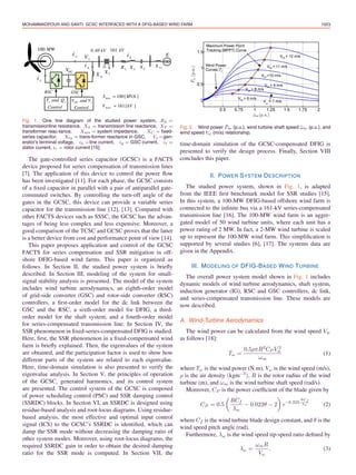 Modeling and Control of Gate-Controlled Series Capacitor Interfaced With a DFIG-Based Wind Farm ...