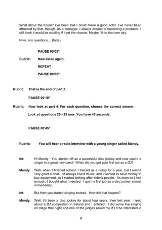 B1 Preliminary Schools 2020 Sample Tests Listening Script Pdf