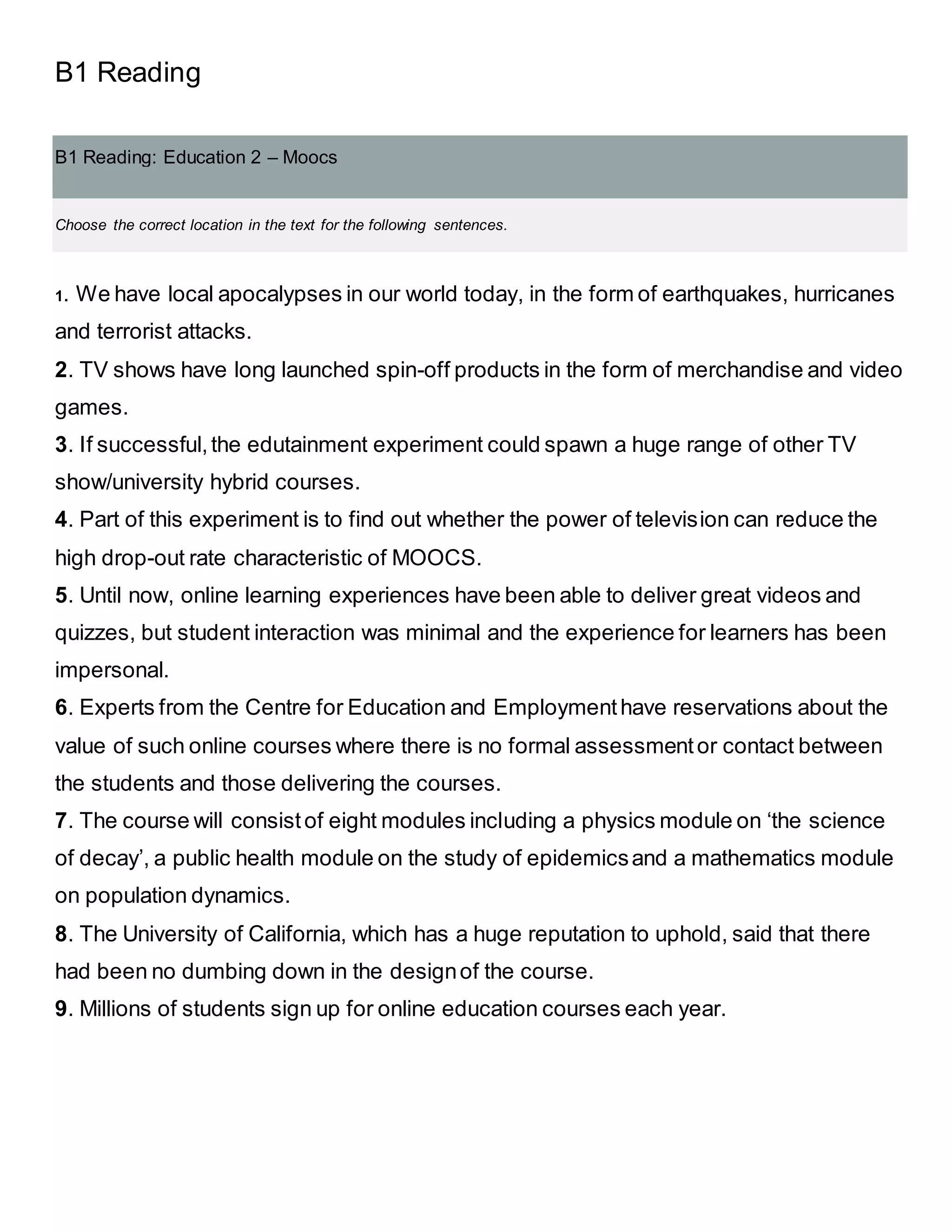 Eduation 2 MOOCS | PDF