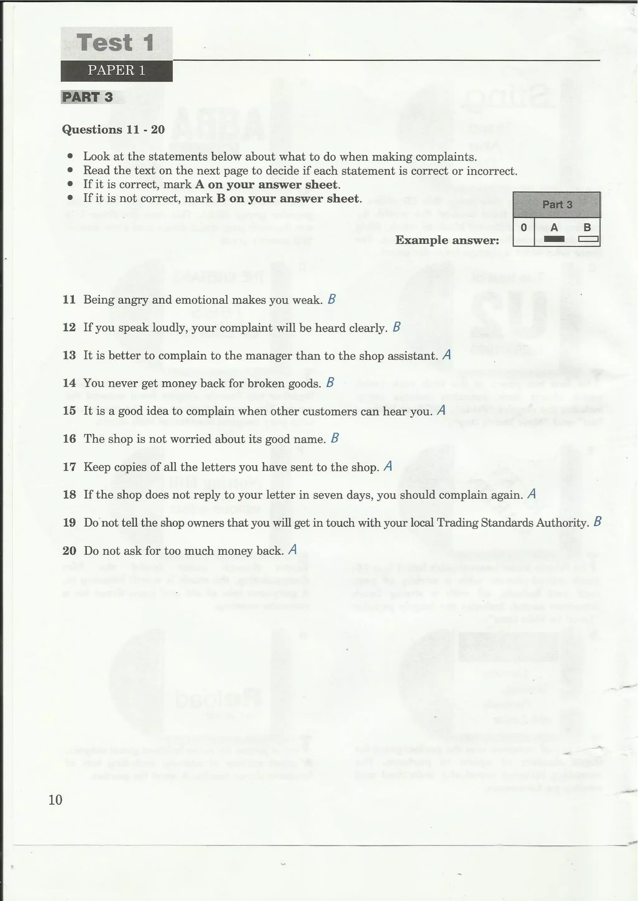 B1 reading test practice | PDF