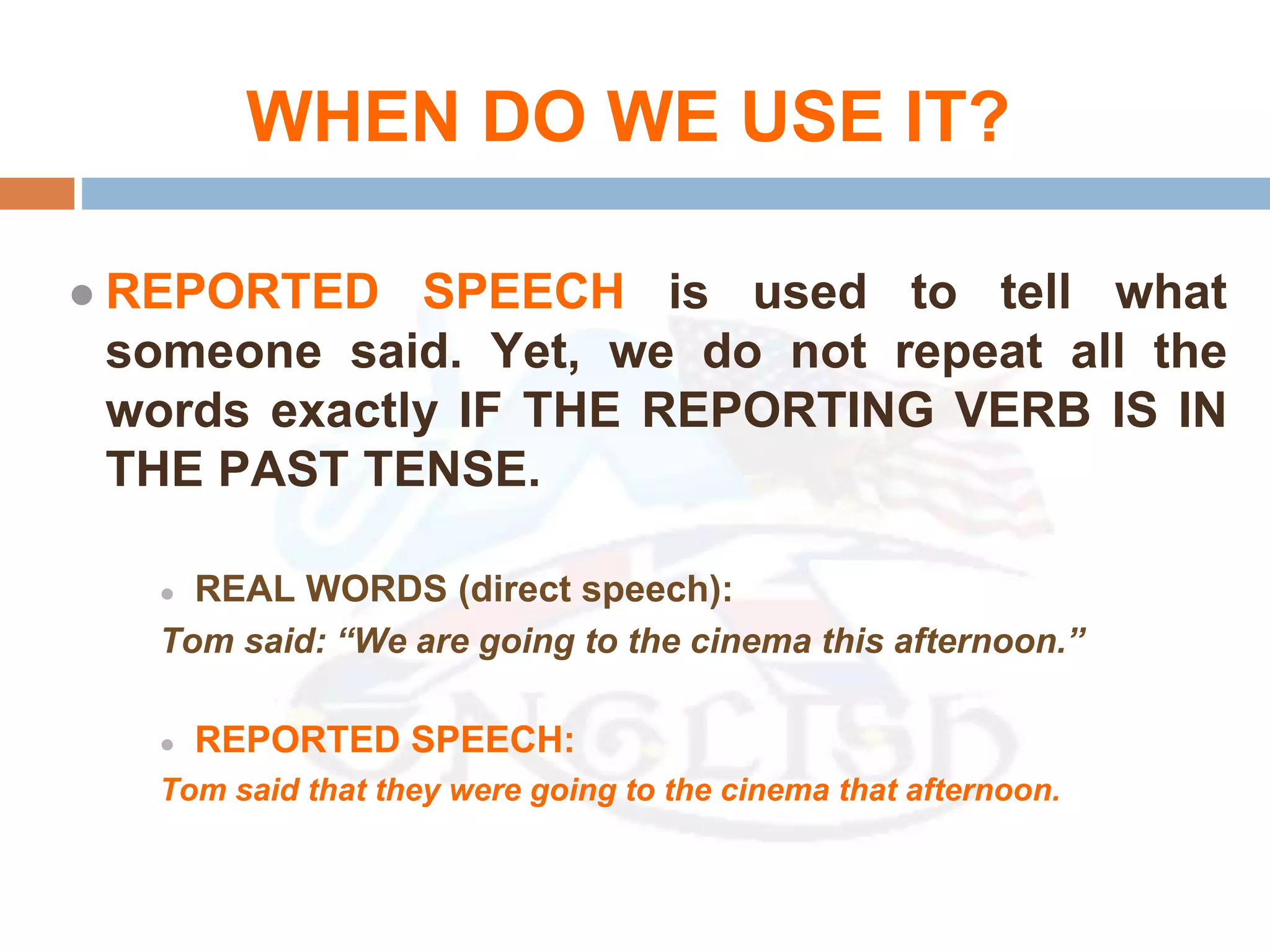 B1 reported speech web | PPT