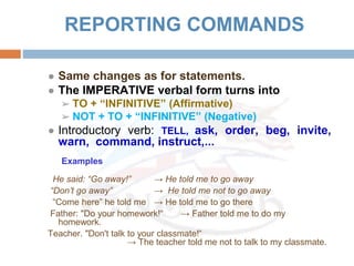 B1 reported speech web | PPT